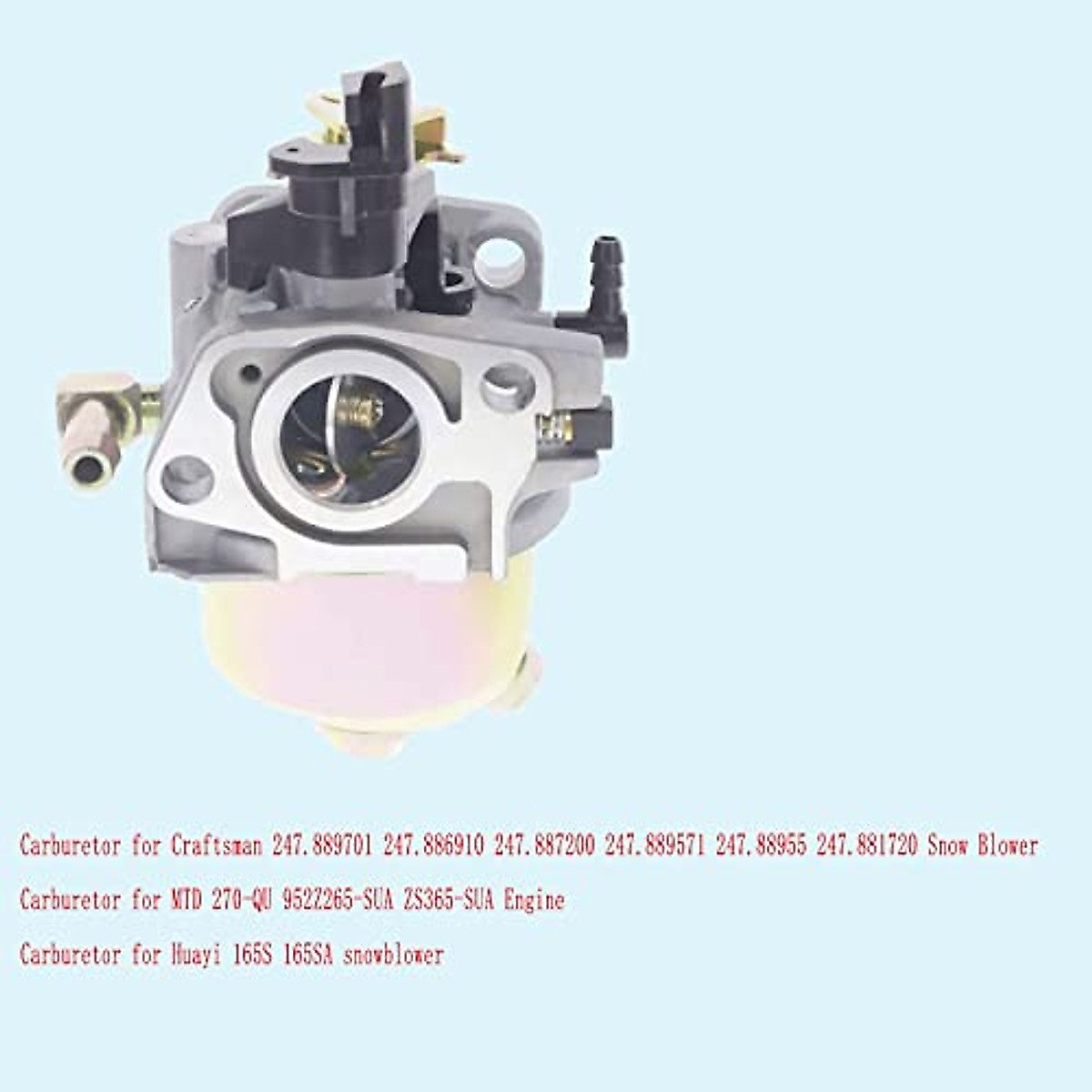Fremnily Snowblower Carburetor for Craftsman Snow Blower 247.889701 247.886910 247.887200 247.889571 247.88955 247.881720 Engine Huayi 165S 165SA snowblower
