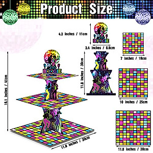 1970's Disco Party Decorations Retro Disco Cupcake Stand 70's Disco Fever Music Party Favors Cupcake Holder Dance Disco Party Dessert Tower for Disco Theme Birthday Party Supplies