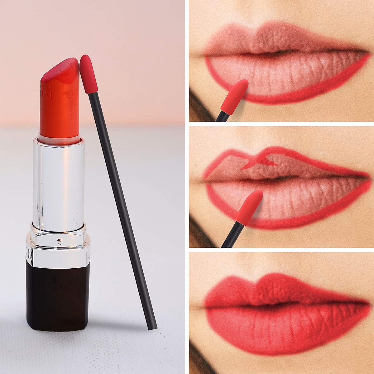 500PCS Lip Wands Applicators Disposable - Vaincre Lipstick Brush Lip Gloss Makeup Applicator Beauty Tool Kits Black