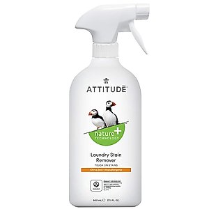 ATTITUDE Laundry Stain Remover, Hypoallergenic Safe Ingredients, Effective True Ecological Alternative Products, Citrus Zest, 27.1 Fl Oz (22500)