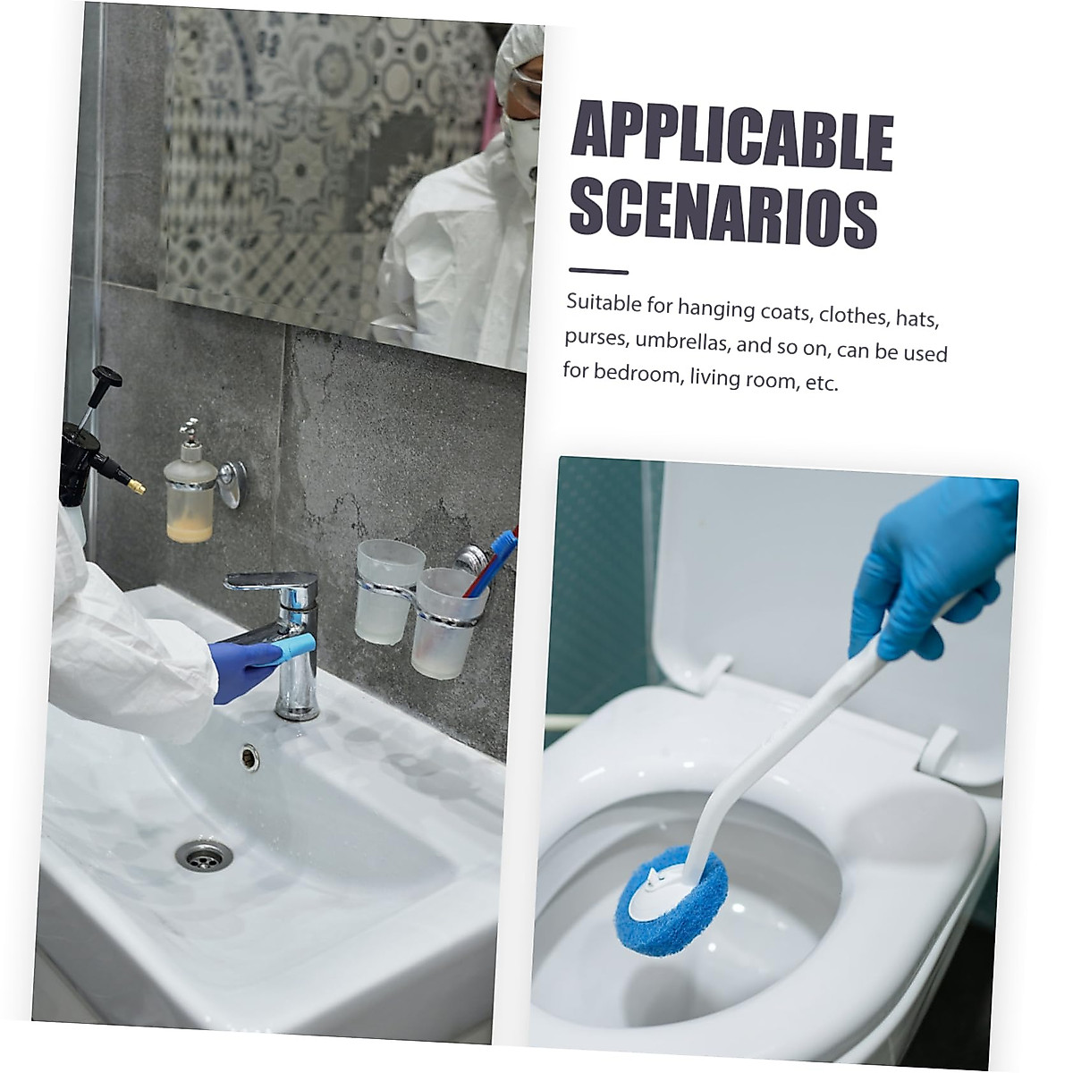 UKCOCO 2pcs multifunctional z hook kids potty hook door hook hangers over The door Hook washbasin hangers cabinet handle Household Organize Hook towel white plastic child hat hook