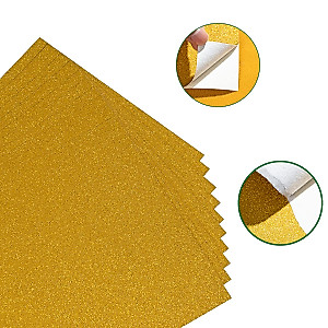 50 Sheets Glitter Cardstock Paper Glitter Thick Paper Cards for Birthday Party, Crafts and Invitations (Gold, 12 x 12 inches)