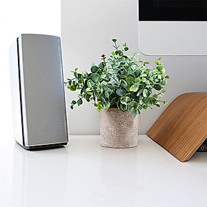 WOS Small Potted Artificial Plants, Artificial Plants, Plastic Green Plants, Suitable for Home Office Garden Decoration, Indoor and Outdoor, 3Piece Set