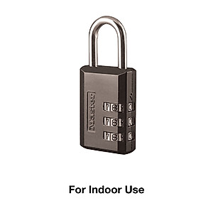 Master Lock Combination Padlock, 1, Black, 647D