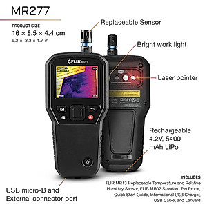 FLIR MR277 Moisture Meter, MSX IR Camera & Hygrometer for Building Inspection
