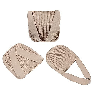 Ovida Crochet Tote Bag Knitted Shoulder Bag Cute Aesthetic Tote Handbag Large Shopping Bag Hand Woven Hobo Bag(02E Khaki)