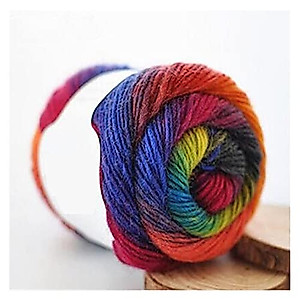 Yarn for Arm Knitting Blanket 50 G/Ball Yarn for Hand Knitting Space Dyed Rainbow Color Medium Thickness Yarn for Crocheting Shawl (Color : 08)