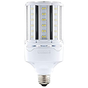 Satco S49392 Corncob LED HID Light Bulb, Medium Base, 36W, 35000 Hour Rating, 4968L, Natural Light