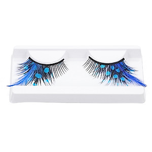 DSLONG Halloween Eyelashes Green Feather Eyelashes Dramatic Extra Long Big Halloween Colored Lashes Cosplay Feather Lashes Show Dance Makeup Tools Reusable (A2)