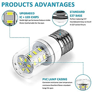 MIFLUS LED Refrigerator Light Bulb 5304511738 kei d34l Refrigerator Bulb Fits for Fri/gidaire Refrigerator LED Bulb(3.5W 85V-265V E26/27 White Light) Appliance Light Bulb Replace AP6278388
