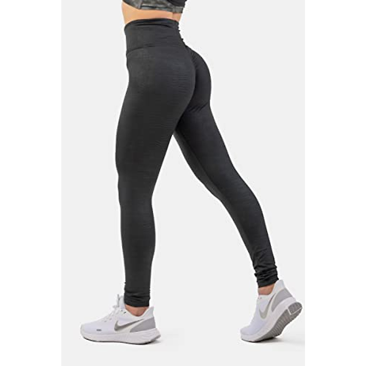 NEBBIA Python Snakeskin High-Waist Leggings 407 Black