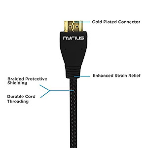 Nyrius Aries Prime Wireless Video HDMI Transmitter & Receiver for HD 1080p Video Streaming with Bonus HDMI Cable