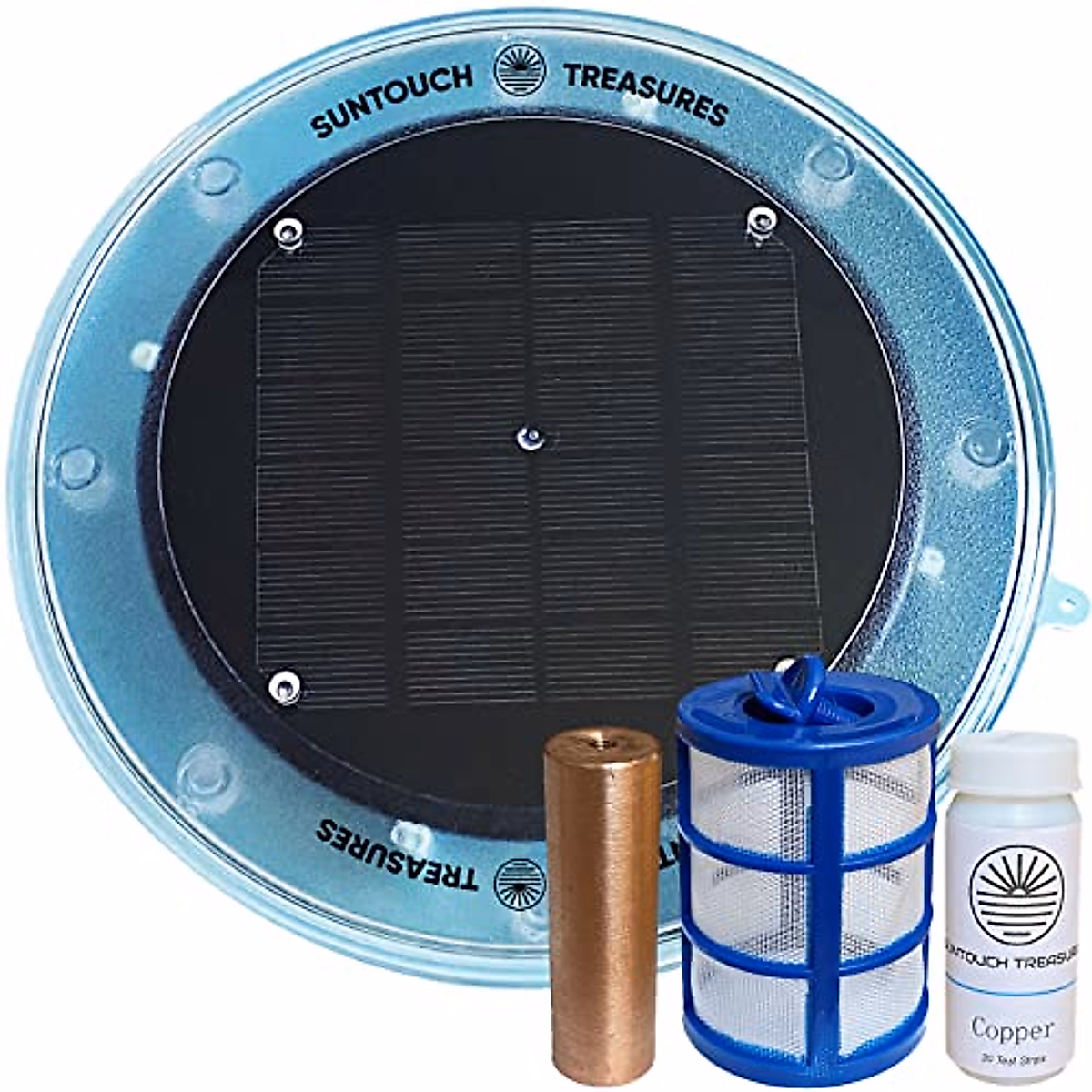 SUNTOUCH TREASURES Solar Pool Ionizer - Floating Water Cleaner and Purifier Keeps Water Clear, Kill Algae in Pool, 85% Less Chlorine, Compatible with Fresh and Salt Water Pools & Spas