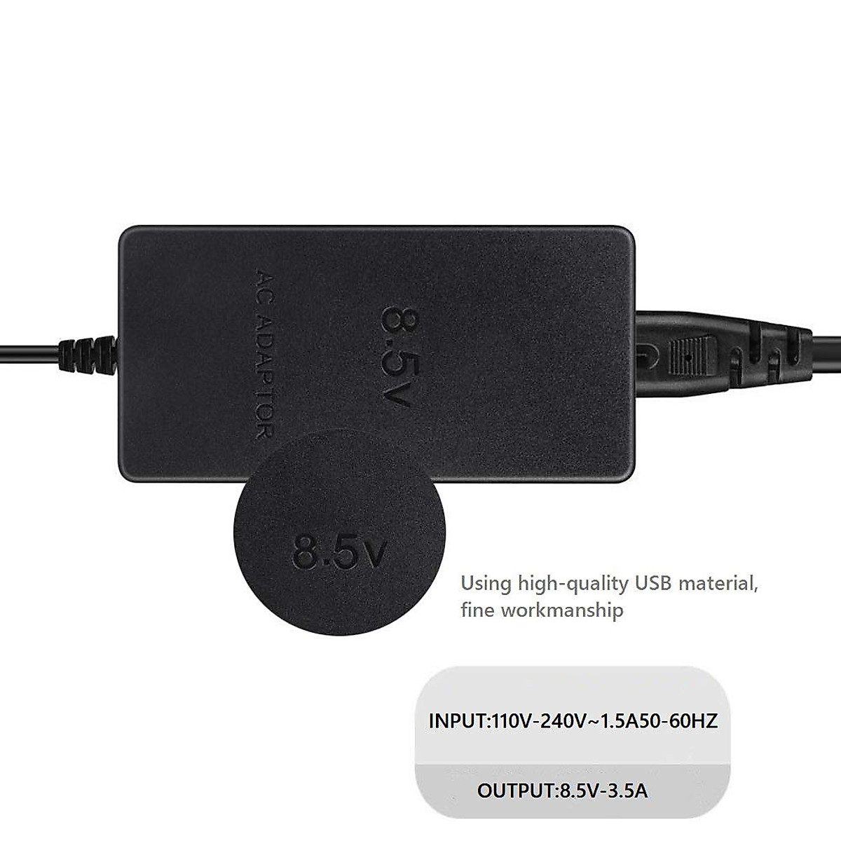 WICAREYO Power Supply with AV Cable for PS2 Slim 70000, Power Adapter Charger US Plug AC Power Supply Charger with Composite Audio Video AV Cable for Playstation 2 PS2 Slim 70000 Console