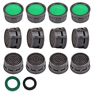 SHAP+ Faucet Aerator, Flow Restrictor Insert, Sink Aerator Replacement Parts for Bathroom or Kitchen Sink Faucet Filter, Fit for Internal and External Thread Faucet Aerators, with Washer (12pcs)