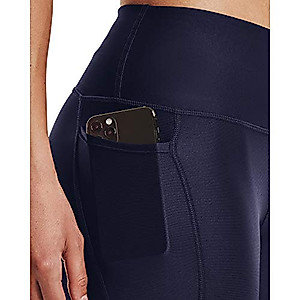 Under Armour Womens HeatGear Armour High Waisted Ankle No-Slip Leggings , Midnight Navy (410)/White , Large