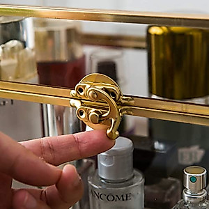 Smart Wyche Large Glass Box Wedding Card Box with Lock for Cosmetic Jewelry Sculpture DIY Mini Garden, Sturdy, 10 L x 5.71 W x 7.88 H" - Gold