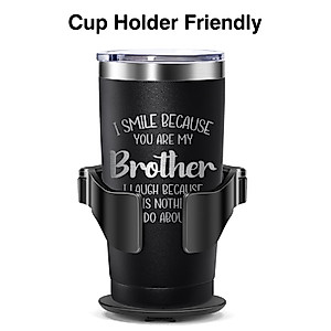 WOELIVE Gifts for Brother - Brother Gift from Sister - Christmas Fathers Day Birthday Gifts for Brothers - 20oz Insulated Stainless Steel Tumbler Coffee Cup, Black