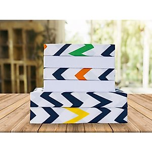 Elegant Comfort Luxury Soft Bed Sheets Chevron Pattern - 1500 Premium Hotel Quality Microfiber Softness Wrinkle and Fade Resistant (6-Piece) Bedding Set, Queen, Chevron Colorful