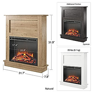 Ameriwood Home Ellsworth Fireplace with Mantel, Espresso
