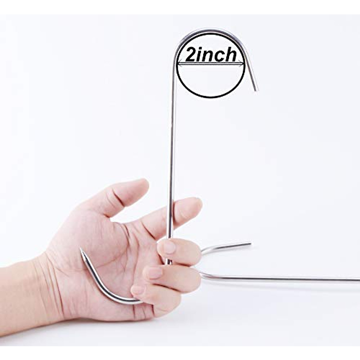 Meat Hook 10 Inch 6mm S-Hooks HONSHEN Stainless Steel Meat Hooks for Hanging Processing Butcher Hook 4Pack (Meat Hooks 6mm 10inch)
