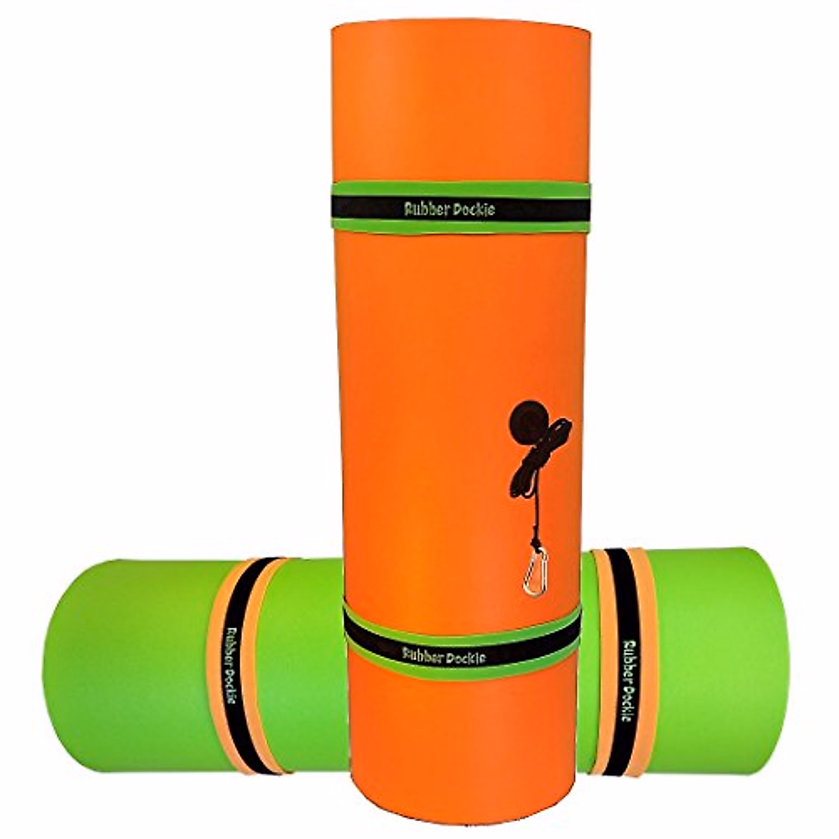 Rubber Dockie RD18OGT2 Floating Pad Foam Water Mat – 18 ft. x 6 ft., Green/Orange
