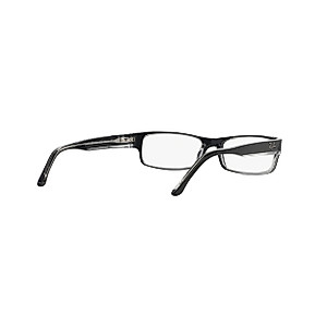 Ray-Ban RX5114 Rectangular Prescription Eyeglass Frames, Black On Transparent/Demo Lens, 54 mm