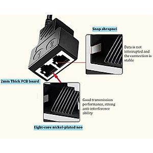 RJ45 Network Ethernet Splitter 1 2 Cable Adapter Male to 2 Female, Suitable Super Cat5-7, Cmpatible with ADSL, Hubs, TVs, Set-top Boxes, Routers, Wireless Devices, Computers