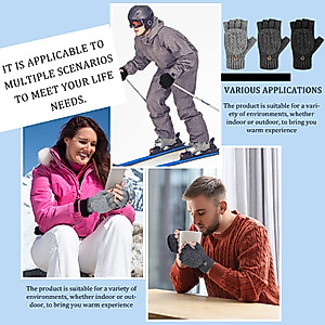 SATINIOR 3 Pairs Winter Knitted Convertible Fingerless Gloves Knit Flip Fingerless Gloves with Fingers Gloves with Cover for Women Men (Multicolored)