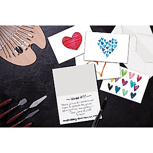 Better Office Products 100-Pack All Occasion Greeting Cards, Assorted Blank Note Cards, 4 x 6 inch, 6 Contemporary Heart Designs, Blank Inside, with Envelopes, 100 Pack