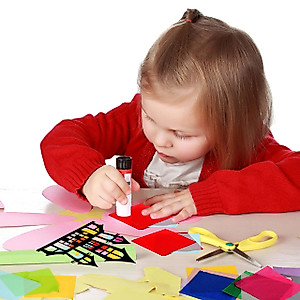 Outus 12 Pieces Halloween Stained Glass Effect Paper Double-Sided Black Suncatcher Kit Pumpkin Suncatchers Craft with 30 Pieces Colored Paper for Window Classroom Art Craft Party Favors, 6 Styles