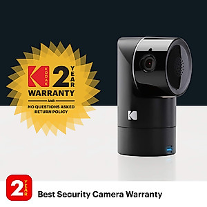 KODAK Cherish F685 Home Security Camera - Tilt/Pan/Zoom 1080p Camera, Night Vision, 120-Degree View, Rechargeable Batteries and WiFi Mobile App (Renewed)