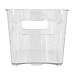 Glad Plastic Refrigerator Organizer Bin – Clear Stackable Fridge/Freezer Storage Container, 14.5” x 4.2” x 4”