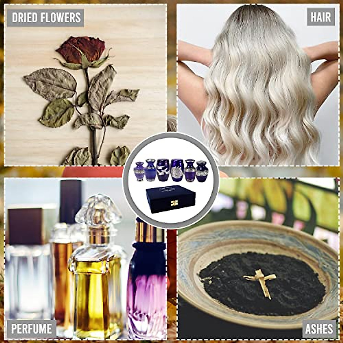 Keepsake Urns, Purple Urns Set of 6, Set of Six Keepsake Urns, Hand Crafted in India by Small Family Business.