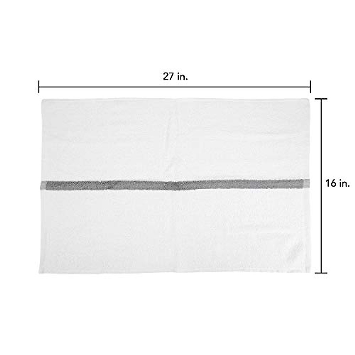 Arkwright White Hand Gym Towels - (Pack of 12) Decorative Luxury Hotel Guest Bulk Towel, Soft and Absorbent, Perfect for Workout, Spa, and Bath, 16 x 27 in, Grey