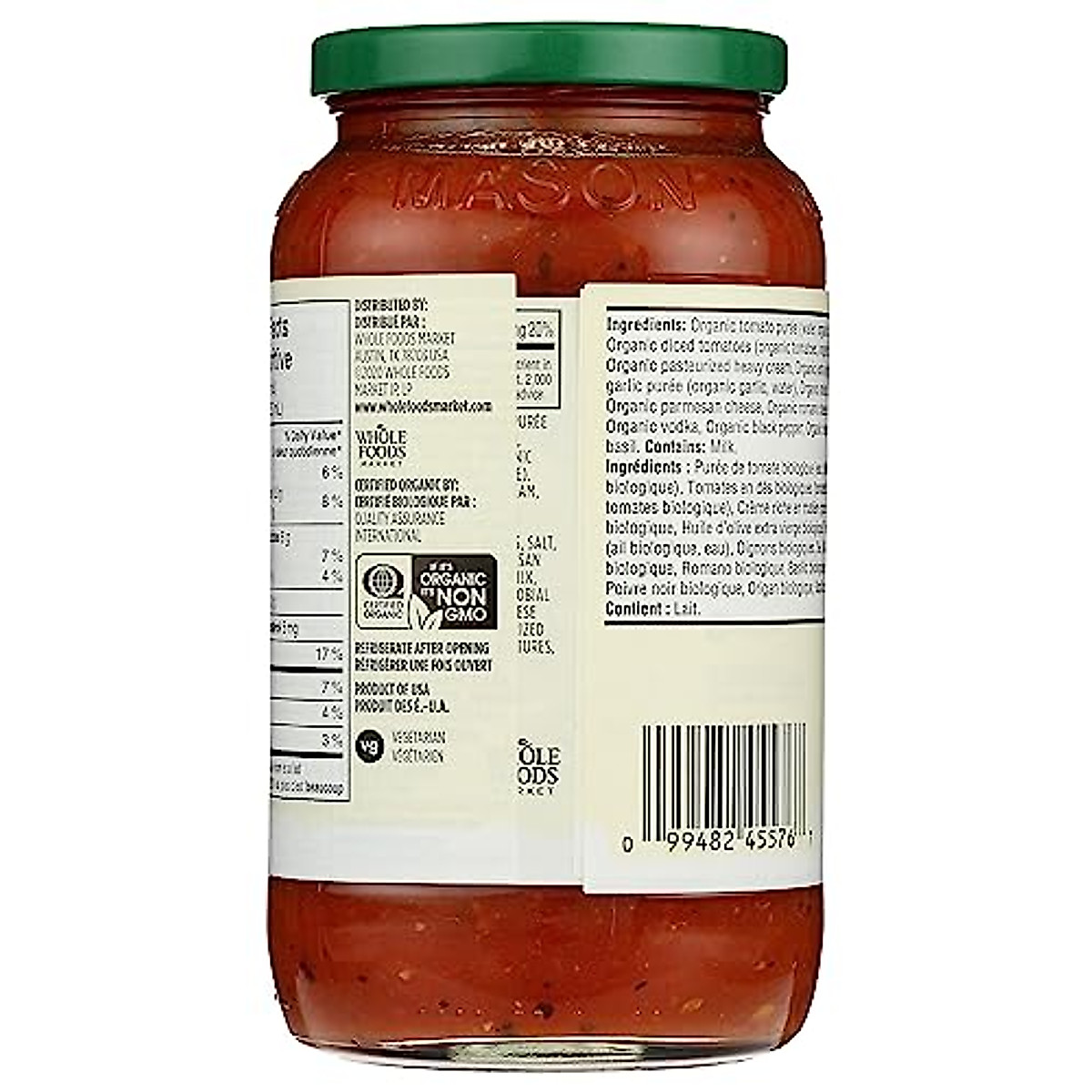 365 by Whole Foods Market, Organic Creamy Vodka Pasta Sauce, 25 Ounce