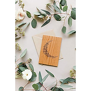 My Sun Moon Stars Wood Wedding Anniversary Card for Wife Husband Couple [Romantic Valentine's Day Card for Boyfriend Girlfriend, Made in the USA]