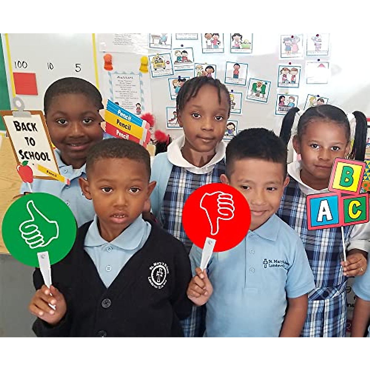 AncaSuna, Thumbs UpThumbs Down Paddles for Classroom Voting, Teacher Event Supplies and Auction Signs 24 Packs