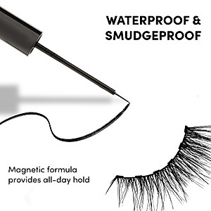 Glamnetic Magnetic Eyeliner - Black | Waterproof Liquid, All-Day Hold for Magnetic Eyelashes, Sweatproof, Paraben-Free - 7.5ml