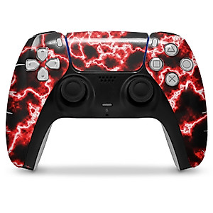WraptorSkinz Skin Wrap compatible with Sony PS5 DualSense Controller Electrify Red (CONTROLLER NOT INCLUDED)