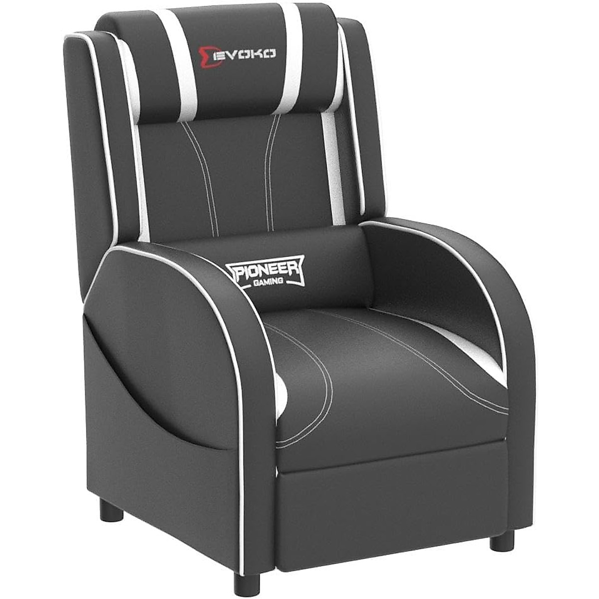 Devoko Massage Gaming Recliner Chair PU Leather Home Theater Seating Single Modern Living Room Sofa Recliners (Silver)