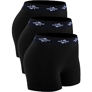 CADMUS Women's Spandex Volleyball Shorts 3" Workout Pro Shorts,Black & Black & Black,Medium