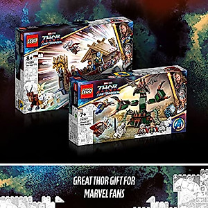 LEGO Marvel Attack on New Asgard, Thor Buildable Toy 76207 with Hammer, Stormbreaker and Monster Figure, Love and Thunder Movie Set