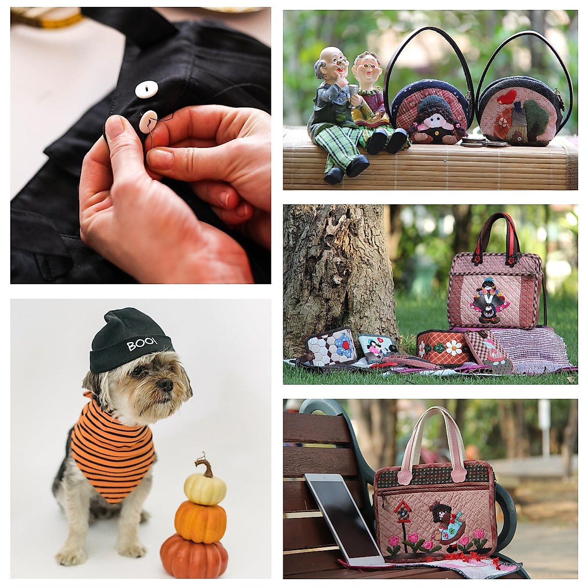 SHRJ 24Pcs Sewing Thread Spools Set 1000 Yards Per Spool Mixed Cotton Threads for DIY Sewing Machine, Embroidery Machine, Hand Sewing, 24 Colors