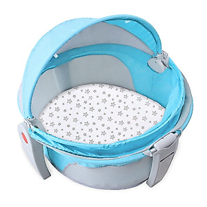 Bassinet Sheets Compatible with Fisher-Price On-The-Go Baby Dome, 2 Pack, 100% Jersey Knit Cotton Fitted Sheets, Breathable and Heavenly Soft, Grey Hearts and White Stars Print for Baby