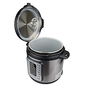 Brentwood Select EPC-636 8-in-1 Electric Pressure Slow, Rice, Egg Cooker, Sauté, Steam, Yogurt, and Food Warmer, 6 Quart, Staiinless Steel/Black