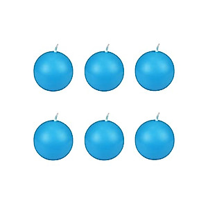 Zest Candle 6-Piece Ball Candles, 3-Inch, Turquoise