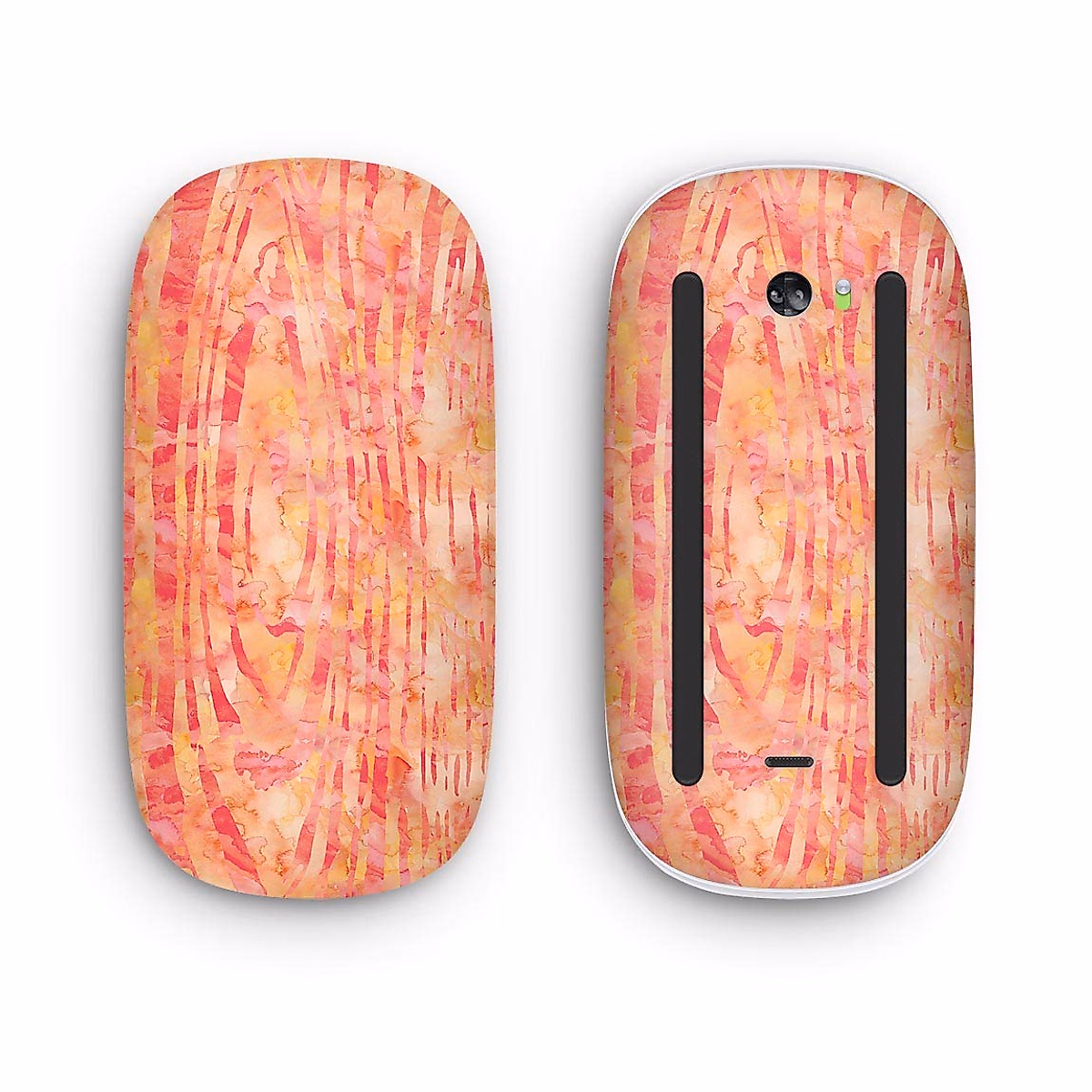Design Skinz Orange Watercolor Woodgrain Vinyl Decal Compatible with The Apple Magic Mouse 2 (Wireless, Rechargable) with Multi-Touch Surface