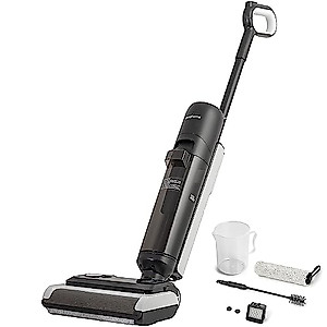 Deco Home 220W Wet/Dry All-in-One Vacuum and Hard Floor Cleaner, Cordless Battery with Self-Cleaning Charging Dock, 3 Smart Programs, Digital Display