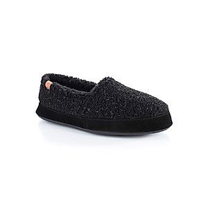 Acorn Mens Moc Slippers, Black Berber, 12-13